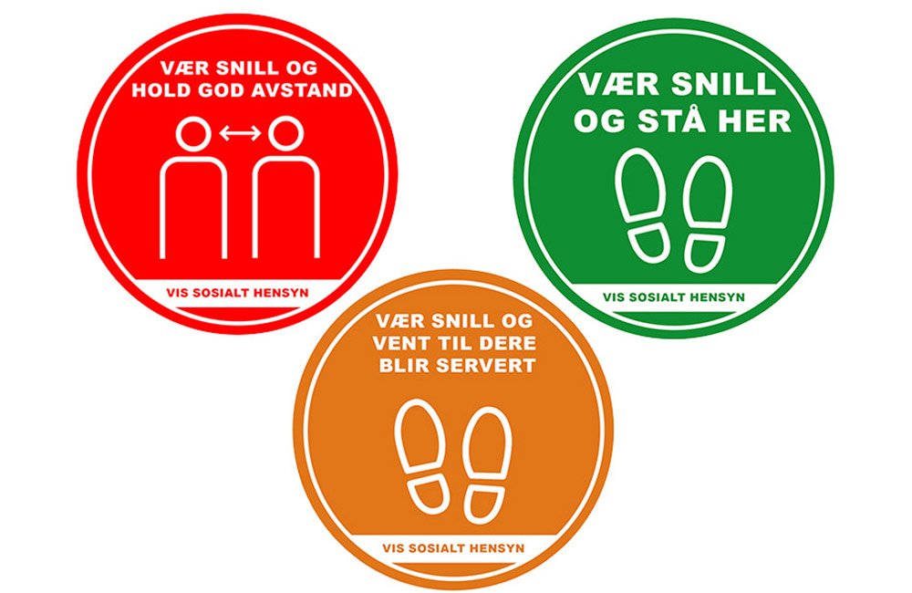 Bestill opplysningsskilt og selvklebende merkelapper både til gulv og ...